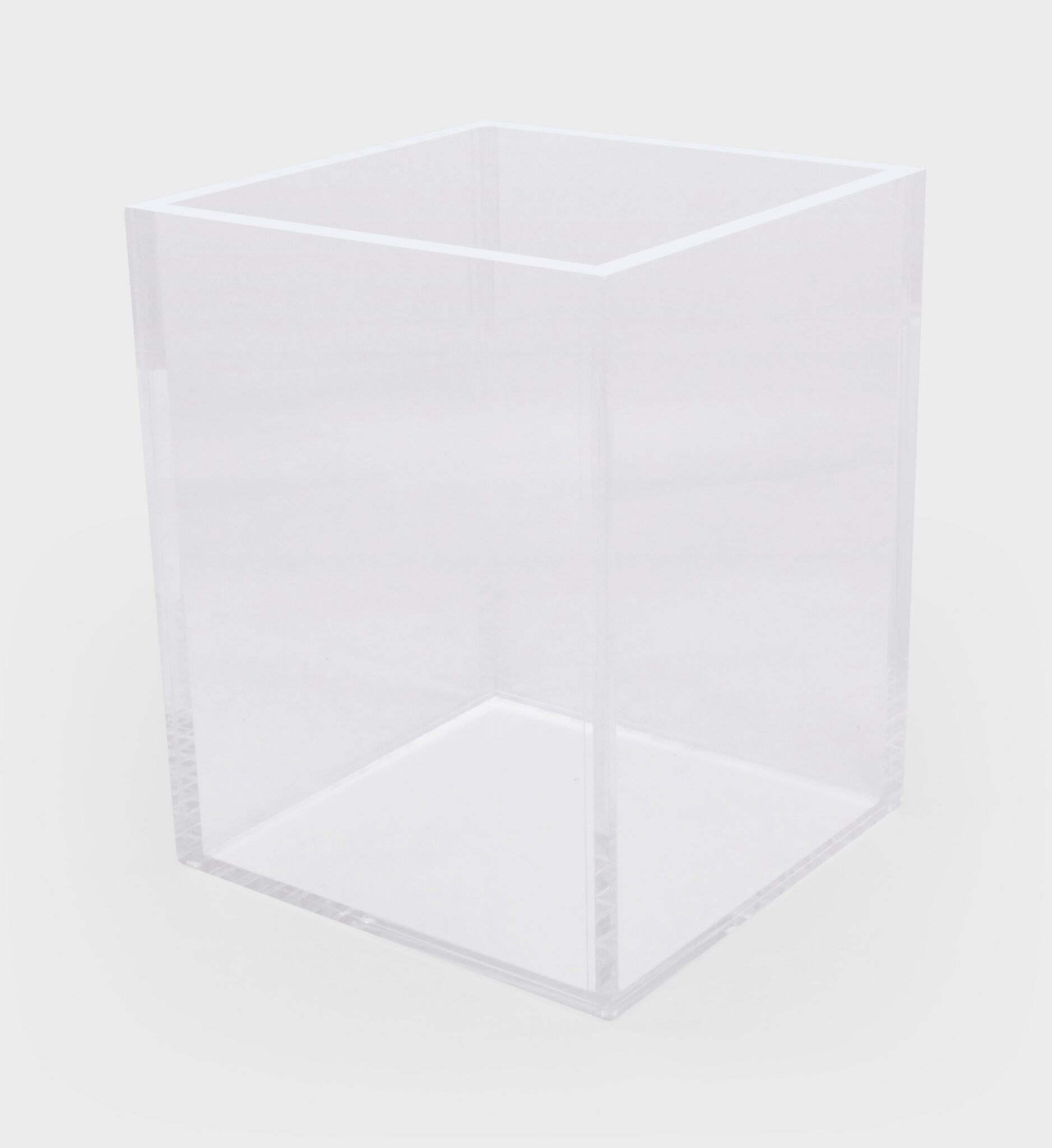 8″x8″x10″ – Acrylic Waste Basket Clear – Tizo Designs